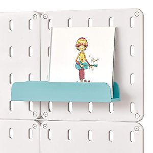 iDesign Cade BPA-Free Plastic Modular Hanging Pegboard Organizer Storage Shelf, 12.71" x 3.7" x 2.25", Aqua
