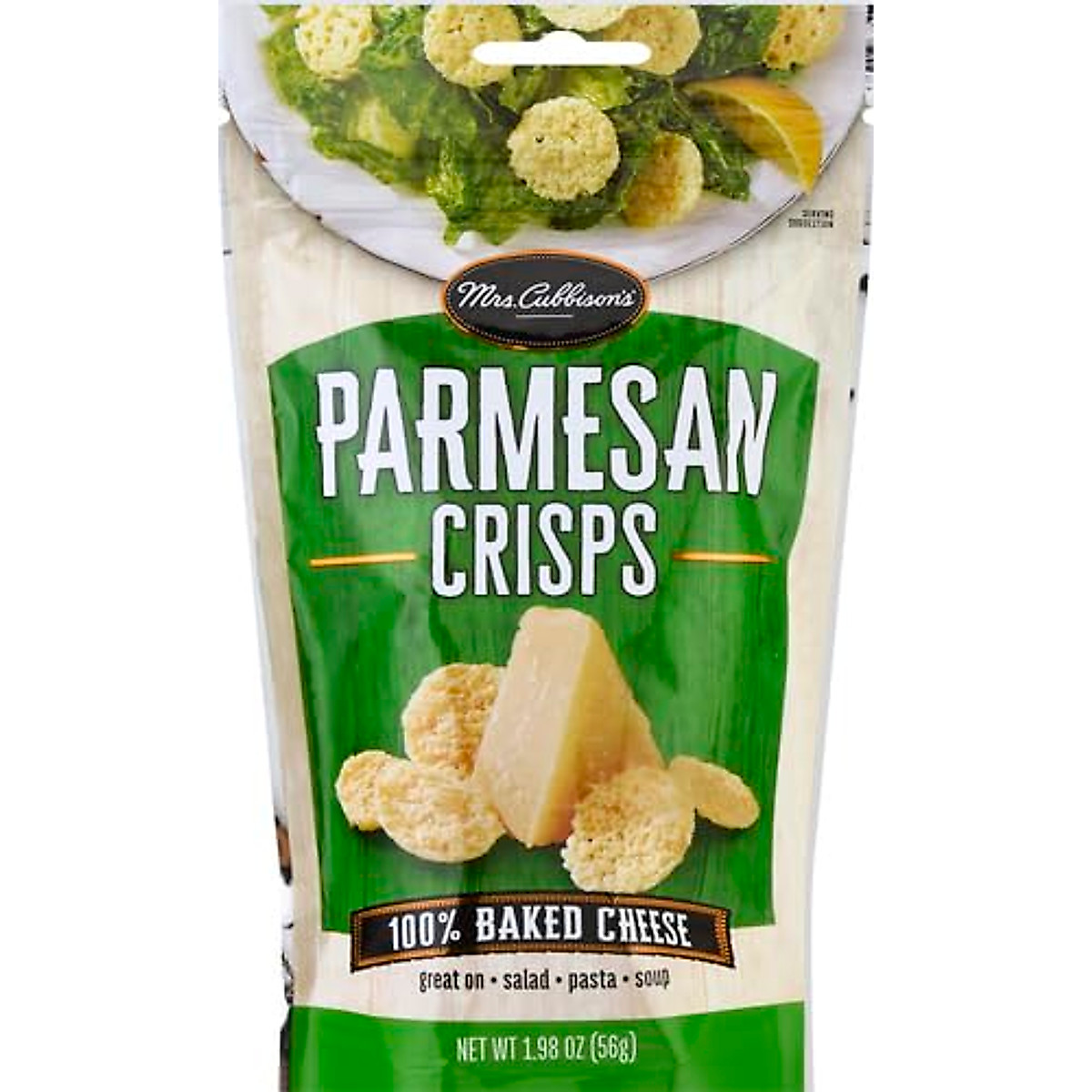 Mrs. Cubbison's Cheese Crisps - 100% Real Cheese, Keto Friendly, Great for Snacking and Salad Topper - Parmesan Flavor, 1.98 Ounce (Pack of 1)