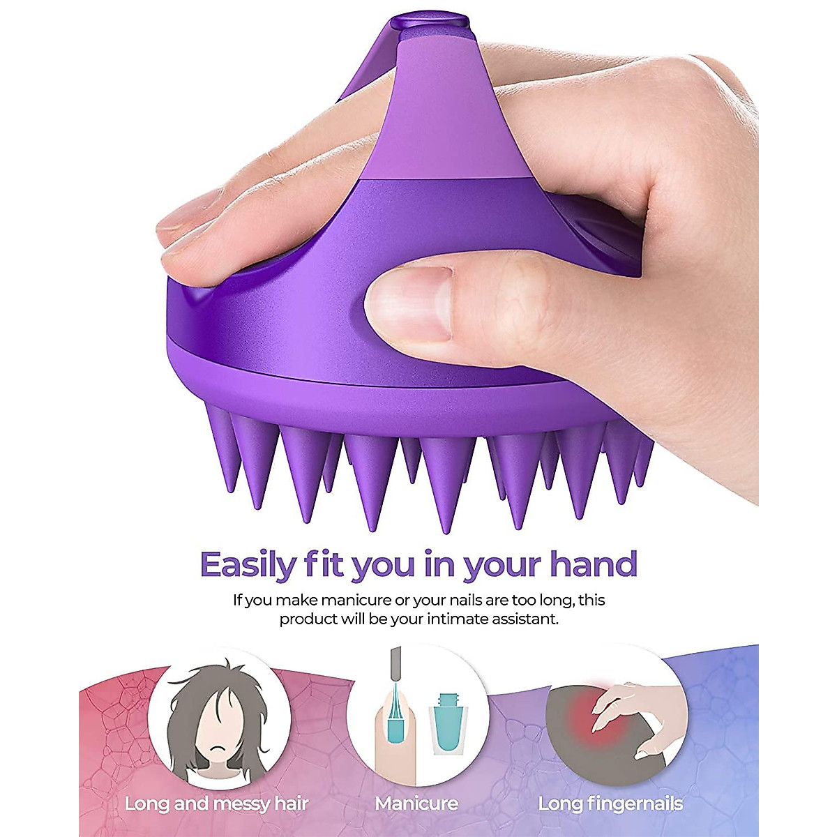 EUHOME Scalp Massager Shampoo Brush, Scalp Brush Hair Scrubber, Hair Washing Brush Scalp Exfoliator Brush for Dandruff, 2 Pack Head Scrubber for All Hair Types of Women, Men