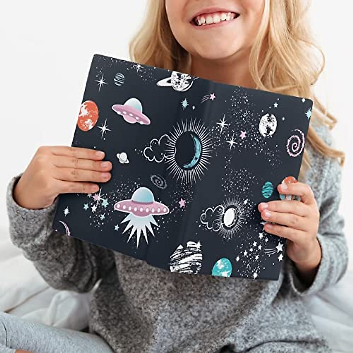 Flashideas Spacecraft Book Protector for Paperbacks Durable Premium Fabric Checkbook Cover for Women and Men Portable Textbook Cover Gift for Classmate Friend BFF