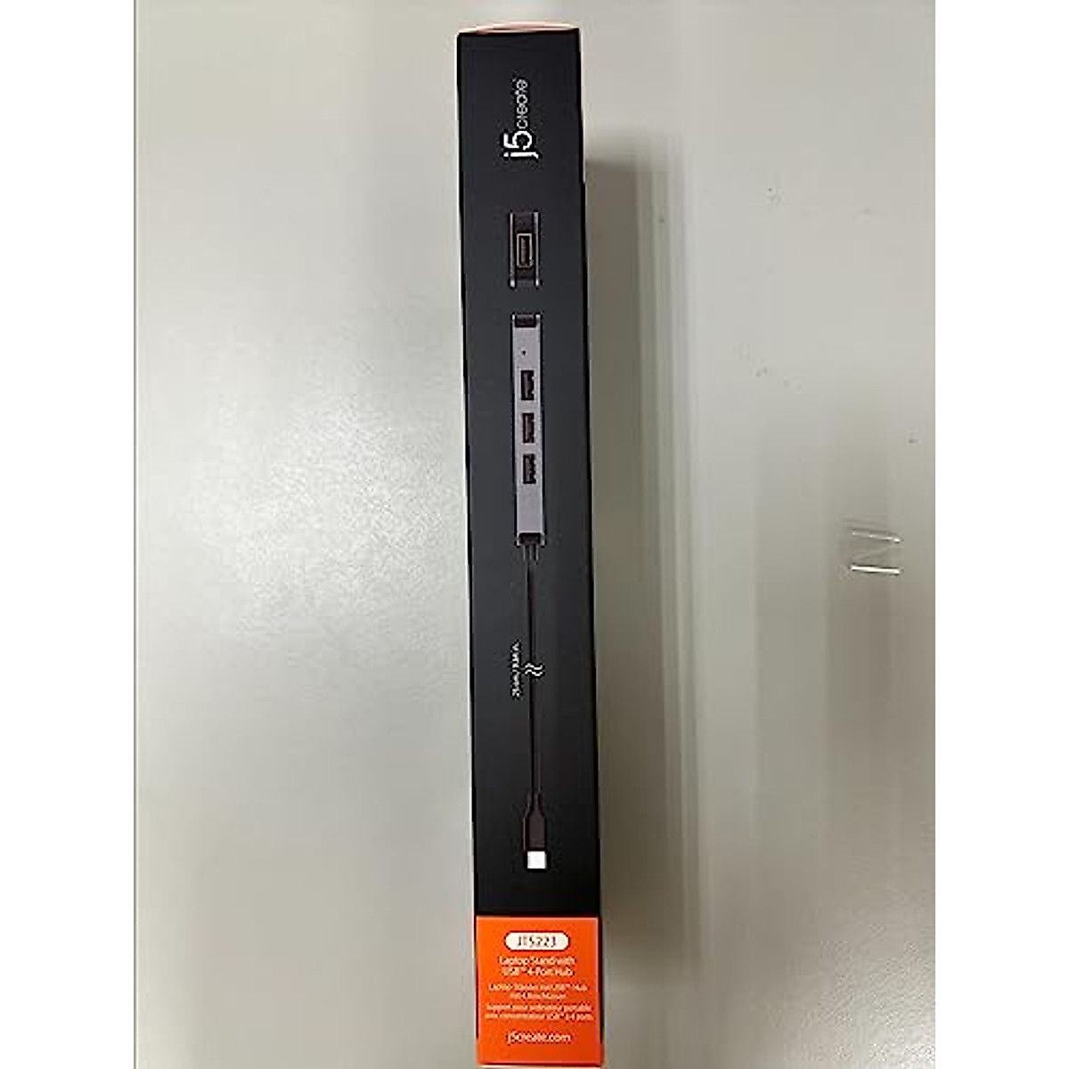 j5create Foldable Aluminum Laptop Stand with USB 4-Port Hub, Portable Notebook Riser with 4 USB3.2 Ports for MacBook, Laptop, phone and Tablets up to 16 inch (JTS223)