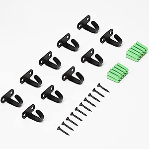 NearMoon Stainless Steel Screw Mounted Ceiling Hooks, Under-Shelf Towel/Robe Clothes Hook Heavy Duty Coat Hook Hanger for Bathroom Kitchen Cabinet Garage, 10 Pack (Matte Black)