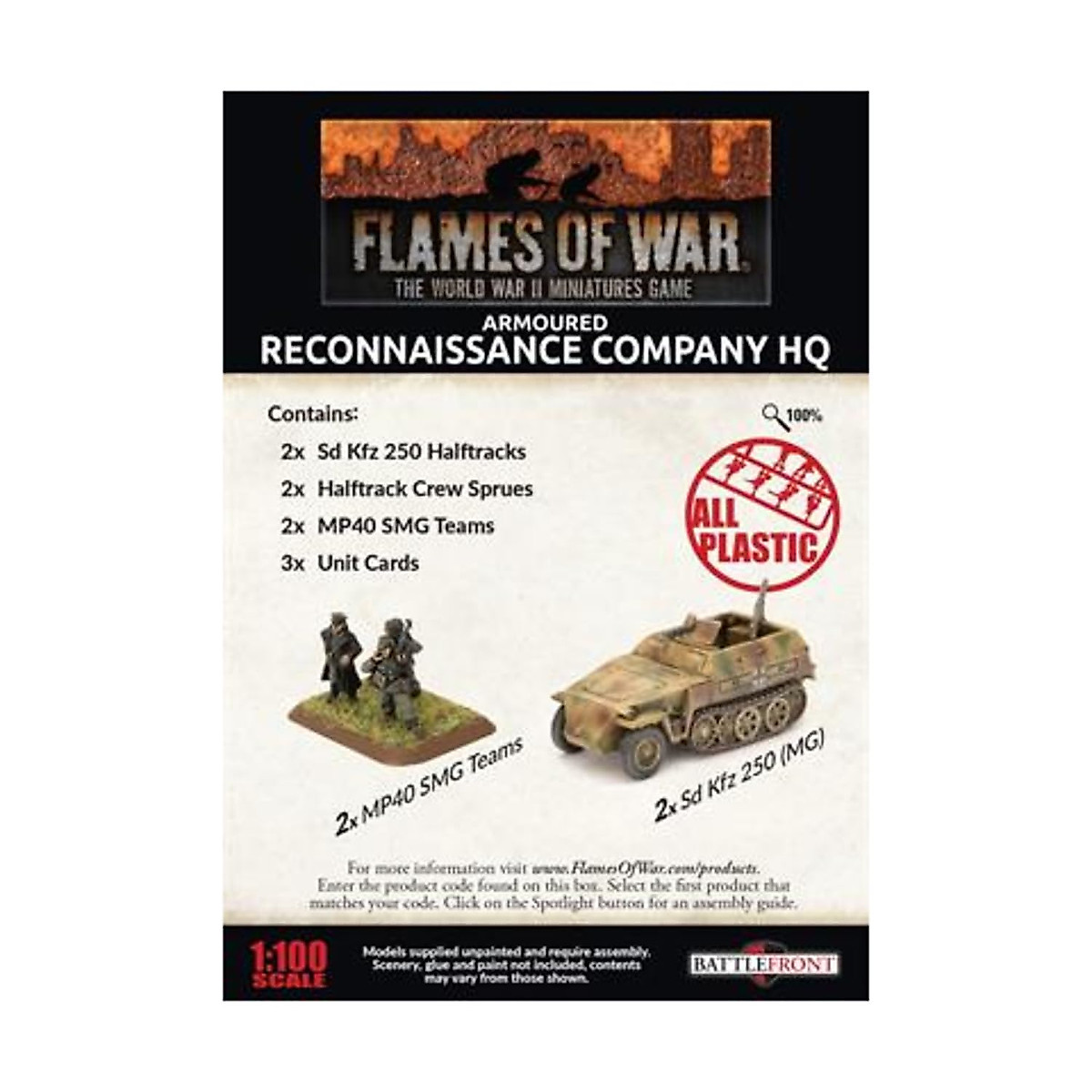 Flames of War: Late War: German: Reconnaissance HQ Platoon (GBX150)