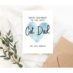 MoltDesigns Happy Birthday To The Best Cat Dad In The World Card - Cat Dad Birthday Card - Cat Dad Card - Father's Day Gift - Happy Birthday Card
