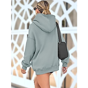 Trendy Queen Hoodies for Women Oversized Sweatshirts Cute Fleece Long Sleeve Sweaters Loose Casual Pullover Fall Outfits Winter Y2k Fashion Teen Girls 2023 Light Green