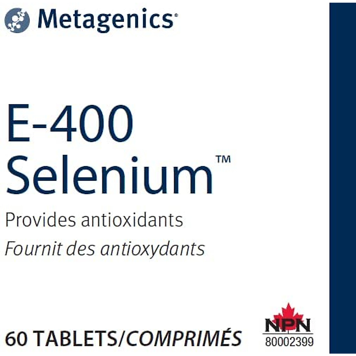 Metagenics E-400 Selenium, Antioxidant Supplement with Vitamin E to Help Support Cellular Health - 60 Tablets, 2 Month Supply