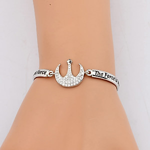 FOTAP The Force Bracelet I Am One with The Force The Force is with Me Jewelry Funny Gift (S- Force Bracelet)
