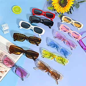 Pibupibu 20 Pack Rectangle Sunglasses Bulk, Retro Rectangle Sunglasses for Women, Fun Y2k Costume Accessories Glasses