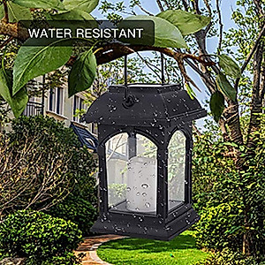 Clihere Solar Lantern Outdoor Hanging, Flickering Retro Candle Effect Solar Stake Light, Solar Hanging Lanterns Outdoor, Solar Decorations Patio Light for Garden,Lawn,Tree,Yard, Umbrella (6 Pack)