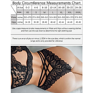 Avidlove Women‘s Cheeky Underwear Floral Lace Panties Criss Cross Bikini Panties Dark Blue M