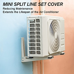 BEWAVE 3" 10 Ft AC Line Cover Kit, Decorative PVC Tubing Cover Kit for Mini Split Air Conditioners and Heat Pumps