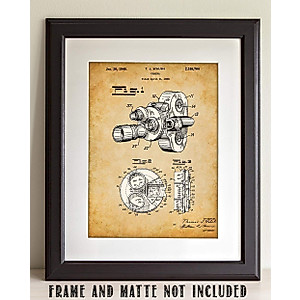 Film Movie Motion Picture Camera Patent - Classic Movie Theater Poster, Theater Room and Movie Director Room Decor, Gift for Photographers and Movie Makers, 11x14 Unframed Patent Print Poster