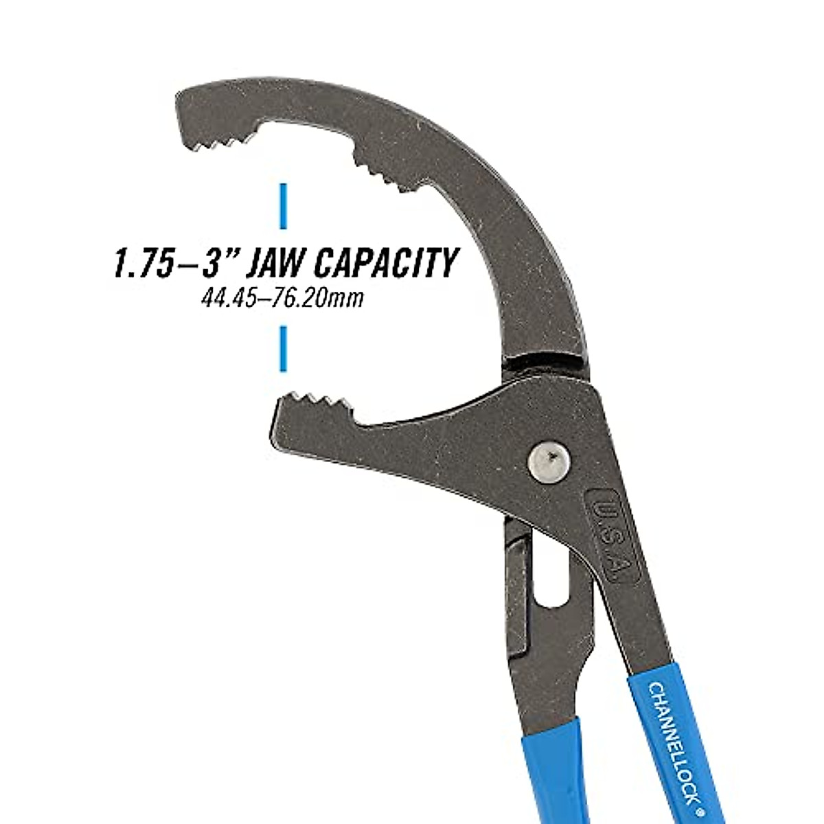 CHANNELLOCK 209 9-inch Oil Filter/PVC Pliers | Made in USA | 1.75 to 3-inch Jaw Capacity | Forged High Carbon Steel | Ideal for Engine Oil Filters, Conduit, and Fittings