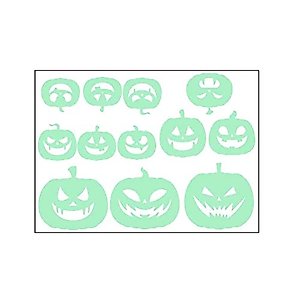 PartyKindom Halloween Home Decorations, 1 Sheet Halloween Luminous Stickers Fluorescent Stickers Holiday Festival Wall Stickers (Cartoon Pumpkin)