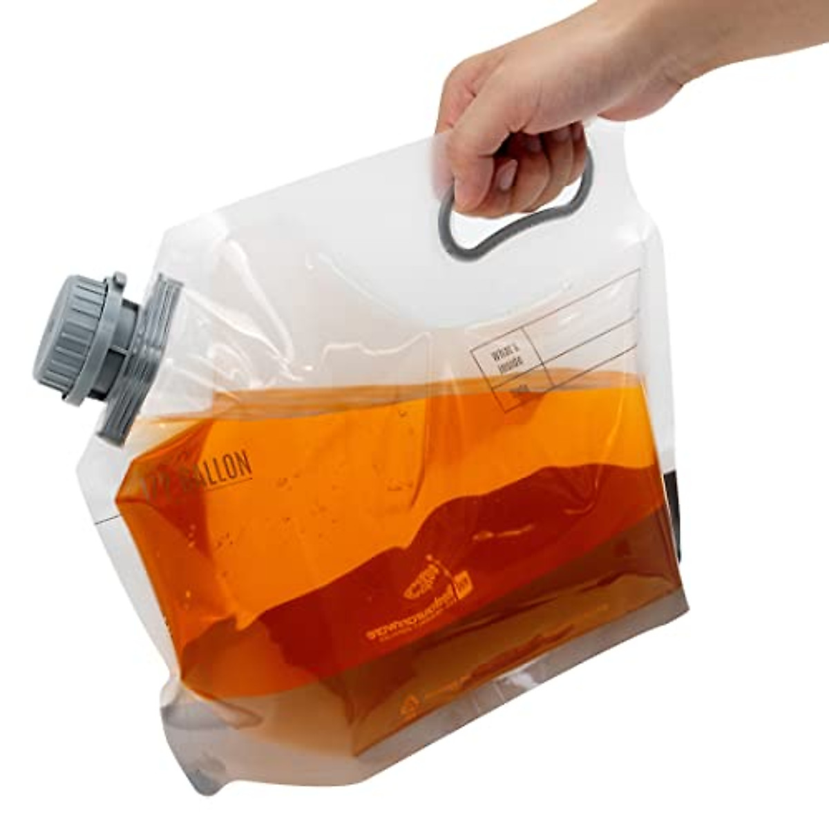 Restaurantware Cater Tek 1/2 Gallon Water Containers 10 Drink Bags - Collapsible Includes Tamper-Evident Caps Clear Plastic Beverage Bags For Catered Events Camping or Hiking Durable Handle