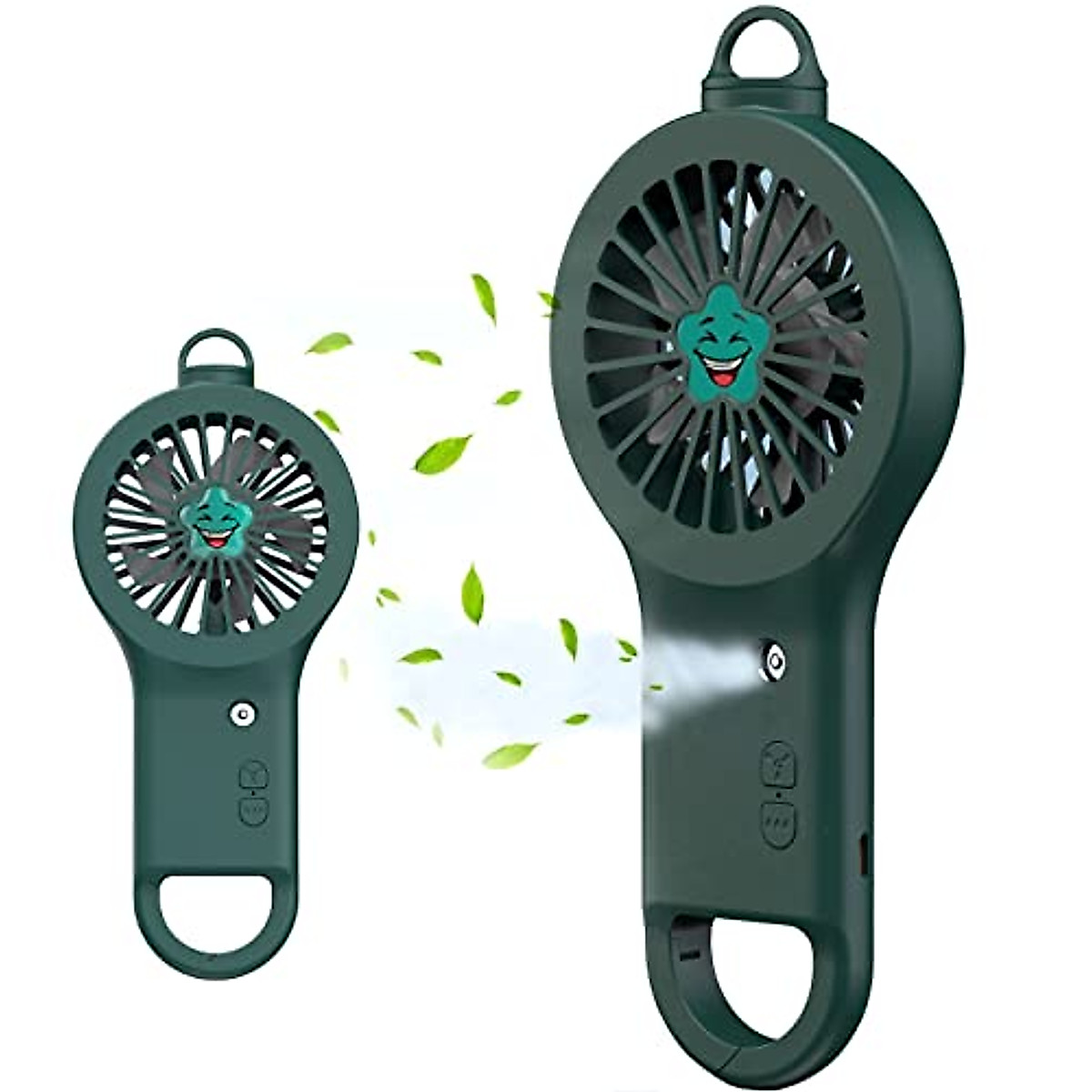 ZOMFOM Nano Misting Fan, Mist Spray Pores Water SPA Moisturizing Hydrating Face Sprayer USB Rechargeable, Spray Water Mist Fan, Nano Handheld Misting Fan with 2 button (ArmyGreen)