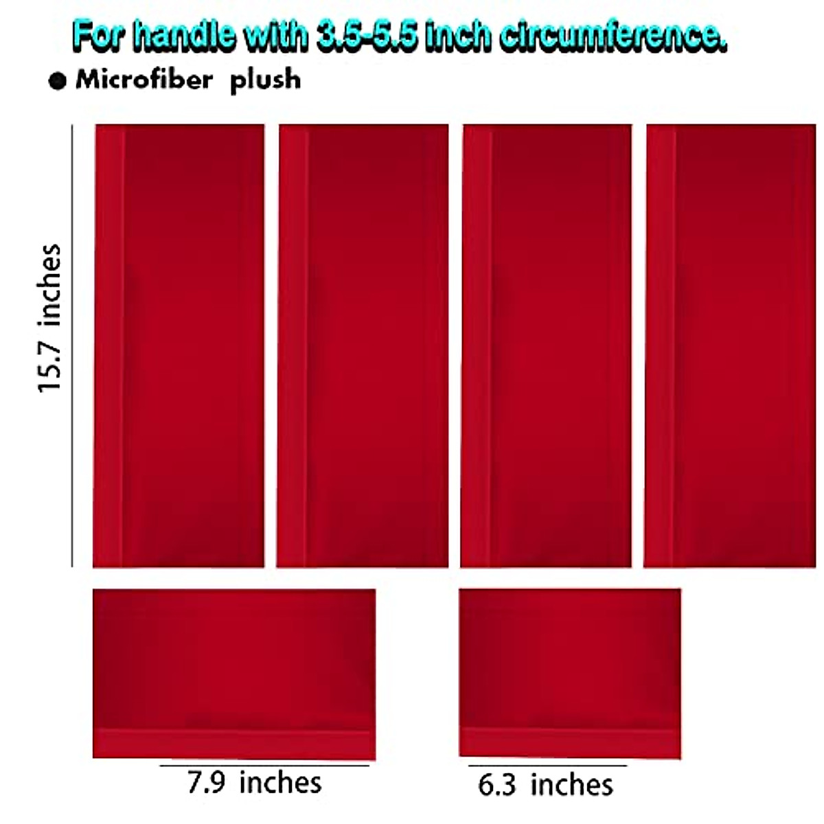 Volecy Set of 6 Refrigerator Door Handle Covers, Washable Velvet Fabric Appliance Handle for Fridge Microwave Stove Dishwasher Catch Stains Dust Fingerprint Prevent Ice hot Hand (Big Red)