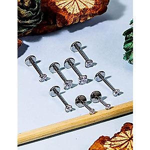 Vsnnsns 20G Threadless Push in Nose Rings for Women Men 316L Surgical Stainless Steel L Shaped Nose Studs Screw Bone Nose Rings Piercings 20 Gauge Nostril Piercing Nose Studs Jewelry Diamond CZ 2mm