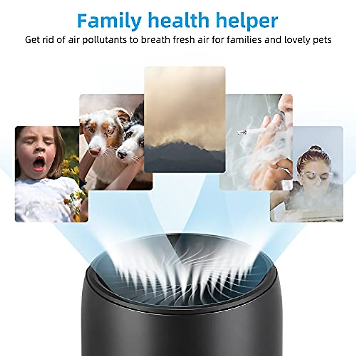 HEPA Air Purifiers for Home Bedroom, Smoke Air Cleaner with Fragrance Sponge, Lock Set, Ultra Quiet HEPA Air Purifier for Dust, Odor, Pet Dander,Smoke