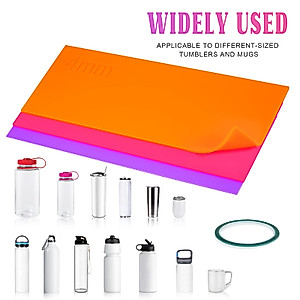 QUUREN Sublimation Tumbler Wrap Compatible with Cricut Mug Press Accessories 3 Thicknesses Silicone Mug Wrap for Tumbler Heat Press Attachment for Sublimation Tumblers Blanks Products 9.8 x 4.7"