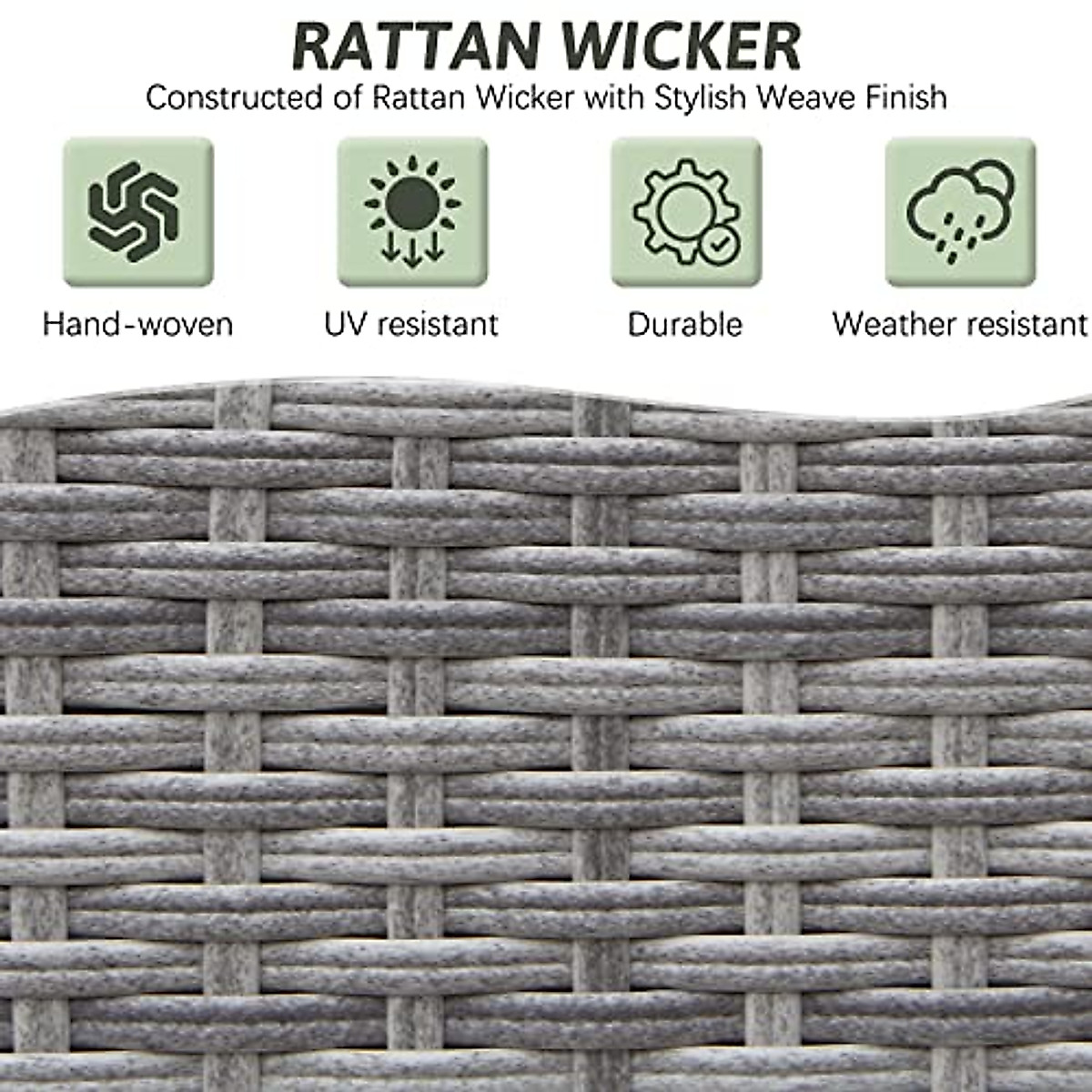 Pieryakers Outdoor Patio Furniture,Rattan Outdoor Furniture Sectional Sofa 4 Piece, All Weather Outdoor Couch,PE Wicker Rattan Outdoor Lounge Patio Sofas with Cushions for Backyard, Poolside, Yard,etc