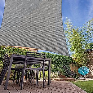 6' x 8' Rectangle Sun Shade Sail Canopy UV Block Fabric Shelter Cloth Screen Awning for Outdoor Patio Garden - 185 GSM, 96% UV Block, Heavy Duty, Customized, Gray