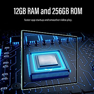 Acogedor 2 in 1 Cellular Tablet 10.1 Inch, Android 11.0 Tablets, with RGB Light Emitting Keyboard and Mouse, Support WiFi, 12GB RAM 256GB ROM, FM, Bluetooth 5.0, GPS (White)