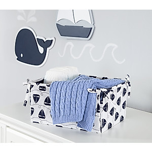 Nautica Kids Separates Sailboats/Rope Print Nursery Storage, Navy/White