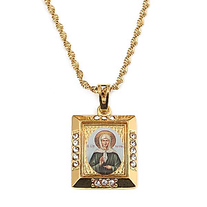 BR Gold Jewelry Russia Blessed Matrona of Moscow Pendant Necklaces Catholicism Orthodox Church Virgin Mary