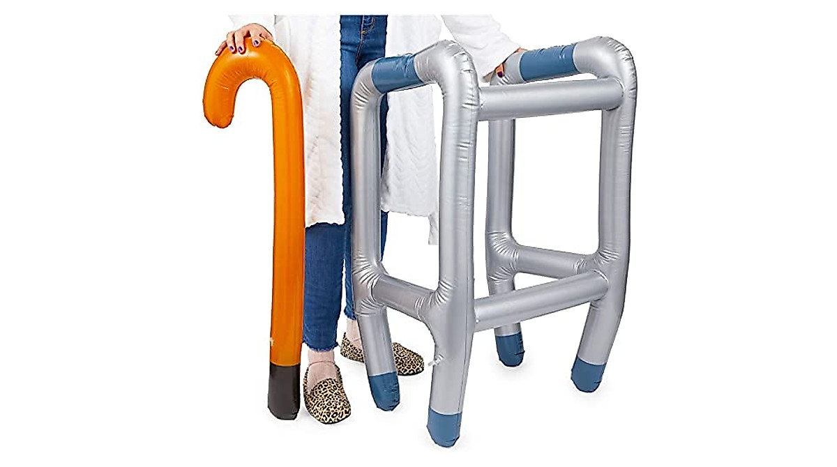 Funny Inflatable Walker & Cane Gag Gift for Parties