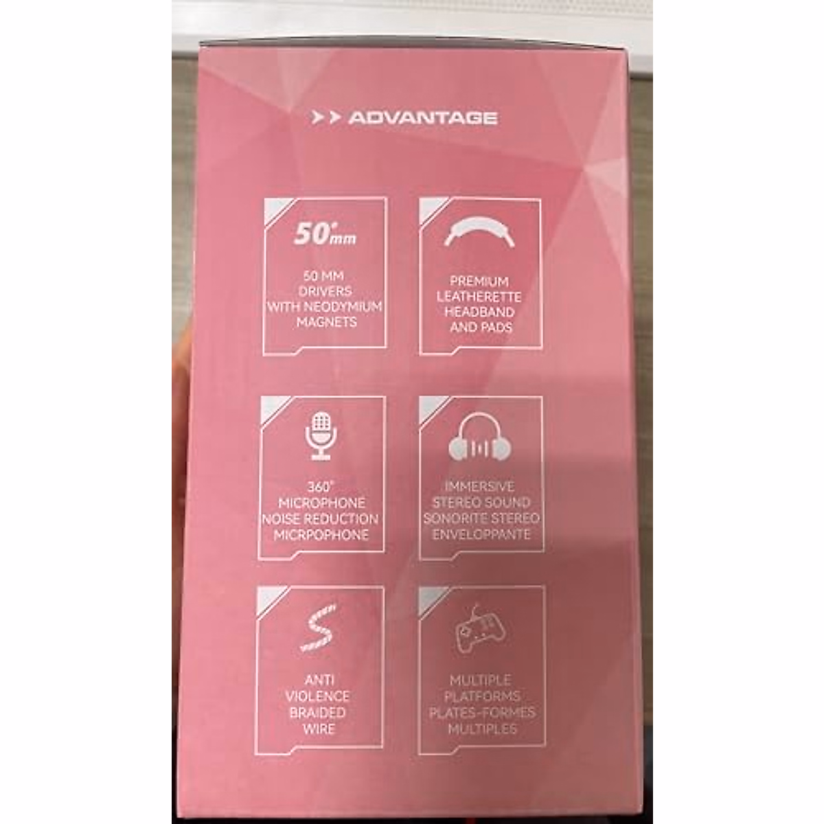 IMYB A36 Gaming Headset with Microphone for Pc, Xbox One Series X/s, Ps4, Ps5, Switch, Stereo Wired Noise Cancelling Over-Ear Headphones with Mic, RGB, for Computer, Laptop, Mac, Gamer (Pink)