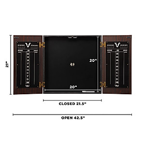 Viper Stadium Cabinet & Shot King Sisal/Bristle Dartboard Ready-to-Play Bundle: Elite Set (Shot King Dartboard, Darts, Shadow Buster and Laser Throw Line), Black (40-1213)