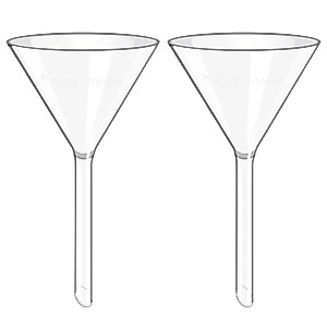 ULAB Scientific 100mm Glass Funnels, Short Stem Diameter 13mm, 3.3 Borosilicate Glass, Heavy Wall, Pack of 2, UGF1010