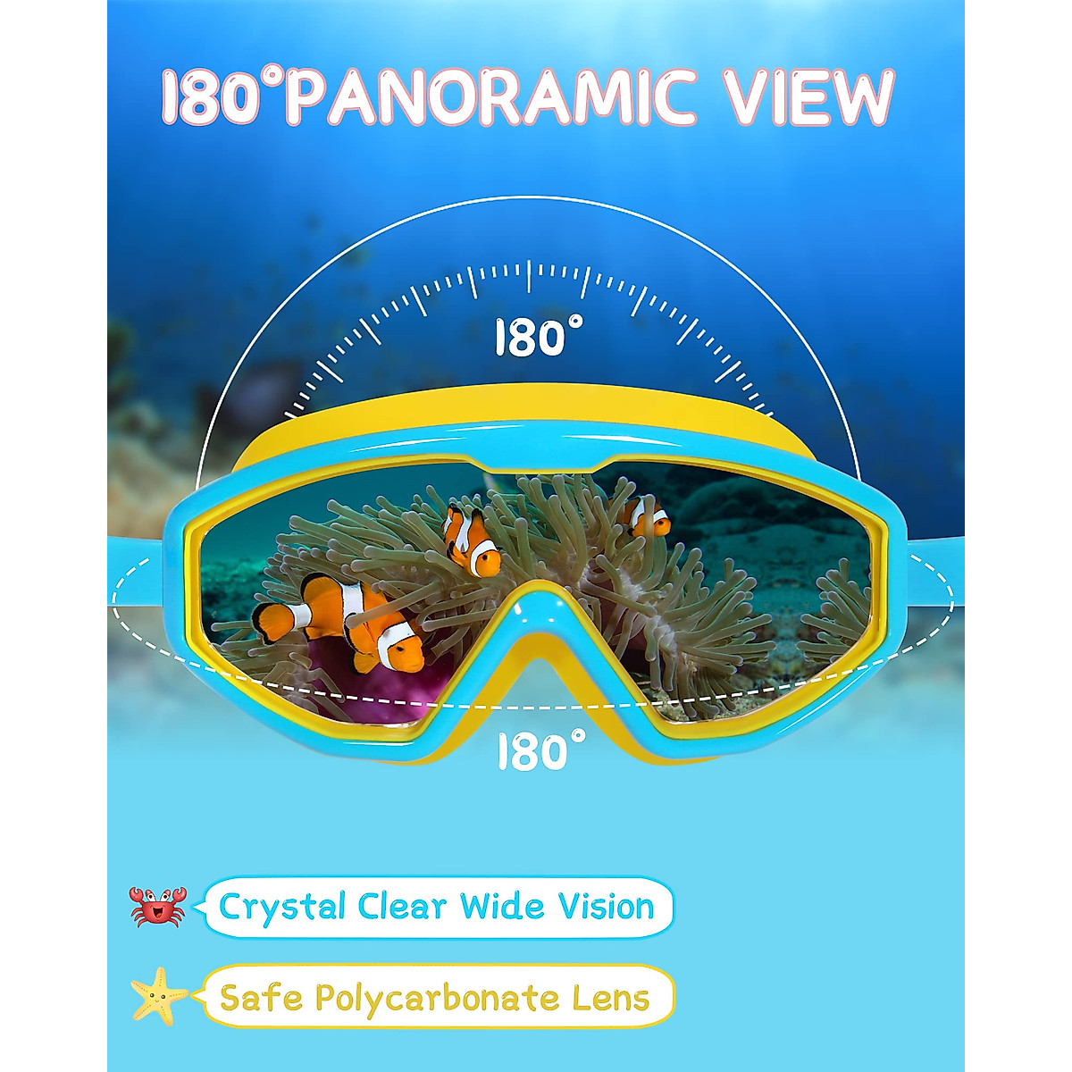 Water Space 2 Pack Swim Goggles Swimming Goggles for Kids Youth Girls Boys Aged 3-6 4-7 6-14 8-12, Toddler Goggles Anti-fog Waterproof Clear Anti-fog Wide Vision, Pool Underwater Goggles No-Leaking