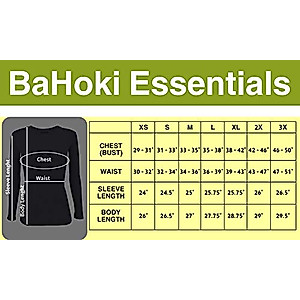 BaHoki Essentials Long Sleeve Undershirts for Scrubs - Great Stretch and Layering Piece - Multipurpose and Durable -Use with Scrubs and Lab Coats - for Nurses, Doctors, Women, and Men Black