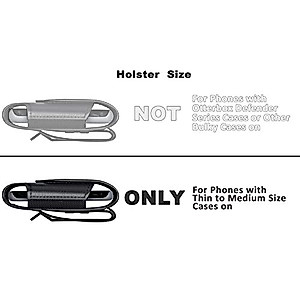 DeBin Holster for iPhone 14 Plus, 14 Pro Max, 13 Pro Max, 12 Pro max, 11 Pro max, Xs max, 8 Plus, 7 Plus, Cell Phone Belt Holder Case with Clip Pouch Cover (Fits with Otterbox Commuter Case) Black