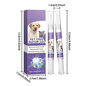 Pet Oral Repair Gel, Pet Oral Restorative White Gel, Eliminate Breath, Targets Tartars, Without Brushing, Pet Teeth Whitening, Pet Breath Freshener Gel Care Cleaner (2Pcs)