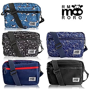 RMMOORORO Water Resistant Messenger Bag With Detachable Strap Crossbody Sling Purse Multi Pockets for hiking travel sports Black