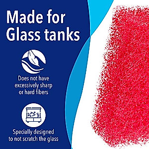 [4 Pack] Aquarium Cleaner for Glass Walls - Aquarium Scrubber - Hand Held Scraper Pad - Made in USA - Fish Tank Cleaning Tools Won't Scratch Glass - Aquarium Sponge for Turtle & Fish Tank