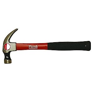 Plumb 20 oz. Regular Curve Claw Hammer with Fiberglass Handle - 11405