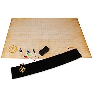 ENHANCE RPG Grid Mat - Tabletop DND Map (24x36 inch) Role Playing Dry Erase DND Mat Complete Gaming Set for Masters and Starters, Erasable Parchment Battle Grid Game Mat with Travel Pouch, Marker Kit