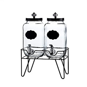 Style Setter Manchester Beverage Dispenser Set of 2 Cold Drink Dispenser w/ 3.1 Liter each