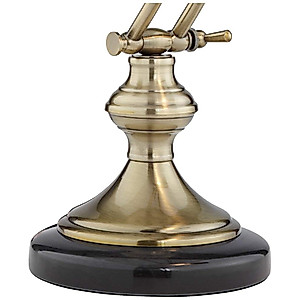 Regency Hill Traditional Piano Banker Desk Lamp 12" High Antique Brass Gold Metal Shade Adjustable Arm Decor for Living Room Bedroom House Bedside Nightstand Home Office Reading Family