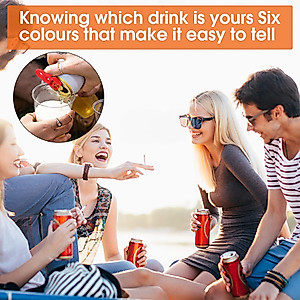 Ginfonr 6 Pieces Color Manual Easy Can Opener, Premium Plastic Shields Tab Openers, Soda Can Lids Soda Can Cover Pop Cover Beer or Soda Cans at Picnic, BBQ, Protect Cold Drinks from Bees