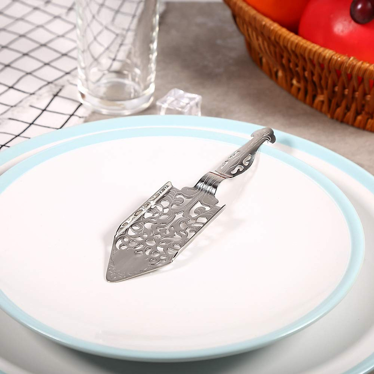 Absinthe Spoon, Stainless Steel Wormwood Spoon, 4 Optional Types, Bitter Scoop Glass Cup Drinking Filter, Bar Cocktail Tea Coffee Stirring Slotted Spoon(#1)