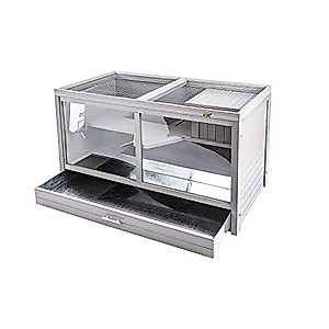 New Age Pet ECOFLEX Jumbo Park Avenue Indoor Rabbit Hutch in Nantucket Grey