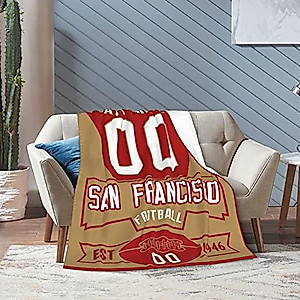 Custom Football Throw Blankets Personalized Ultra-Soft Micro Fleece Blankets with Name Numbers for Fans Gifts