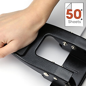 Officemate Heavy Duty 2-Hole Punch, Padded Handle, Black, 50-Sheet Capacity (90082), Model Number: OIC90082