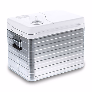 Mobicool MQ40A Portable Thermoelectric Cooling Cooler with Classic Aluminum Trunk Look, 53 Can Capacity, Cool Down to 30°F Below Ambient Temperature