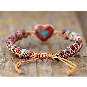 ZOSOJONA Women Handmade Boho Wrap Bracelets Natural Stone Variety Beaded Strand Bracelet